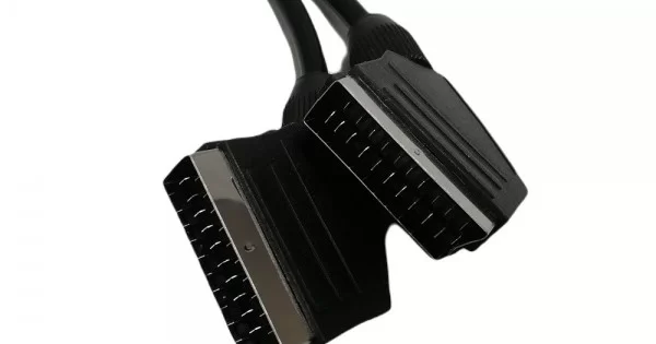 SCART TO SCART CABLE LEAD FULLI WIRED 21 PIN ROUND RGB SKY ...
