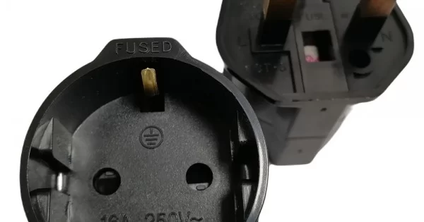PLUG IN 2 PIN TO 3 PIN PLUG ADAPTER EU IRL/UK PLUG MAINS ...